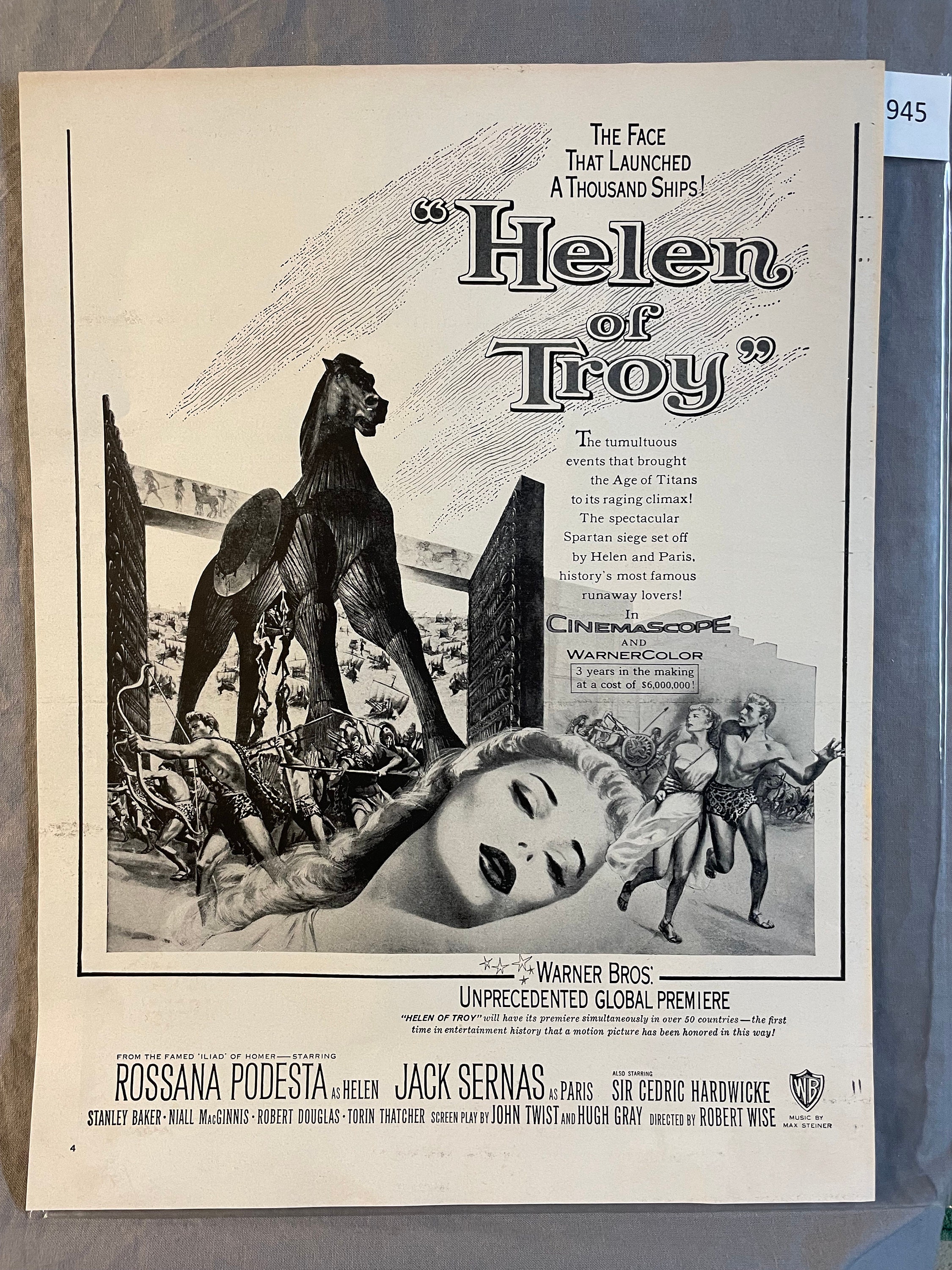 Movie - "helen of Troy" - Rossana Podesta - Life Magazine – January ...