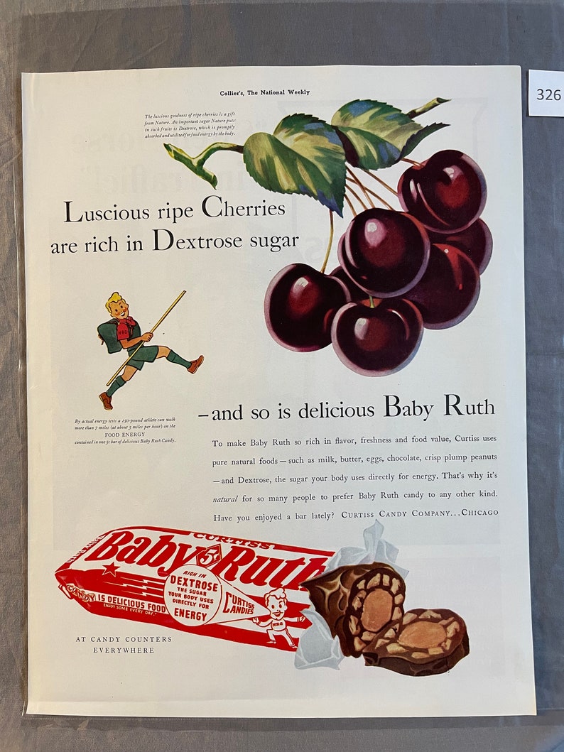 Baby Ruth Candy - Collier's Magazine – May 1940 – Ad #326 - Etsy
