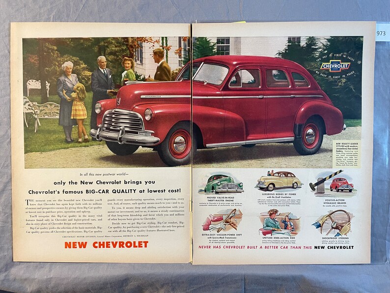 Chevrolet - Life Magazine – June 1946 – ** 2-PAGE ** Ad #973 - Etsy