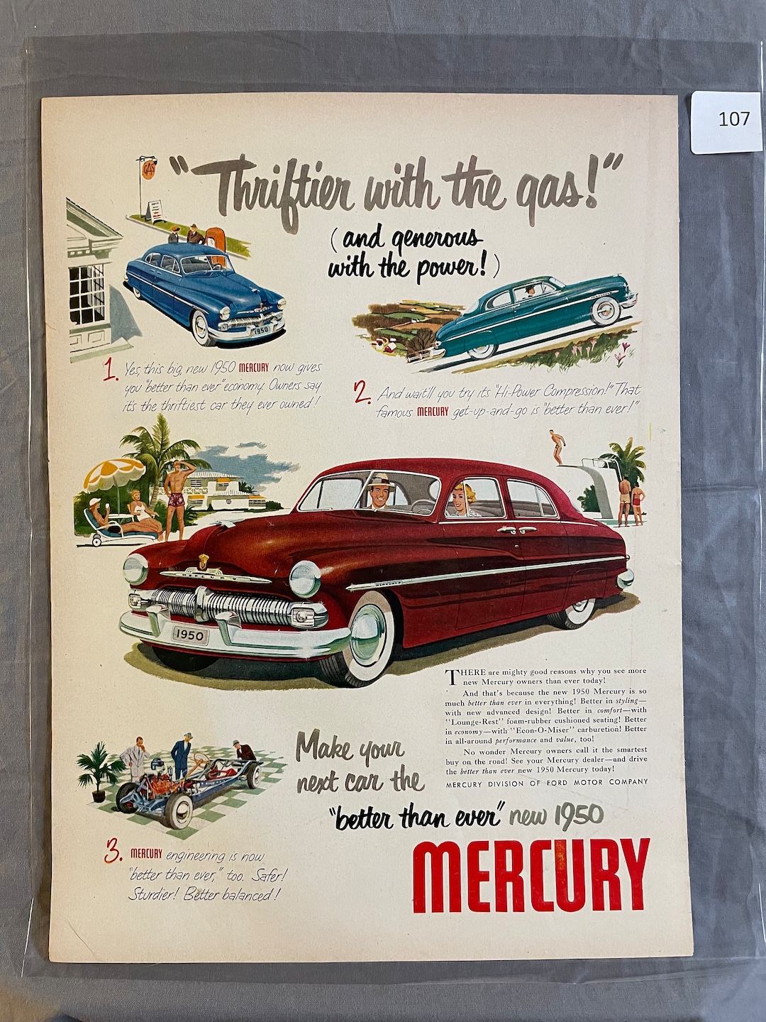 Mercury - Life Magazine – March 1950 – Ad #107 - Etsy