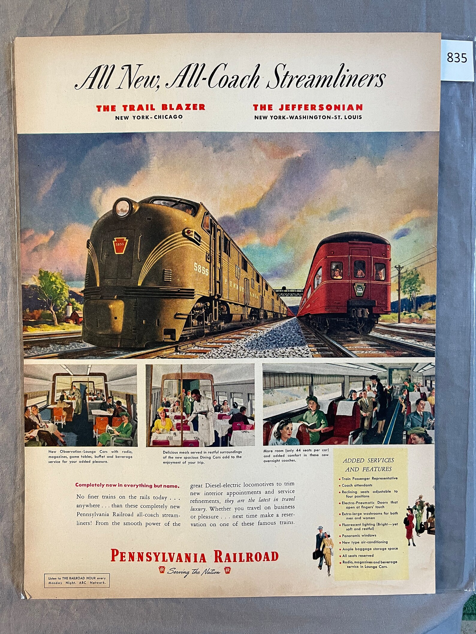 Pennsylvania Railroad Life Magazine February 1949 Ad - Etsy