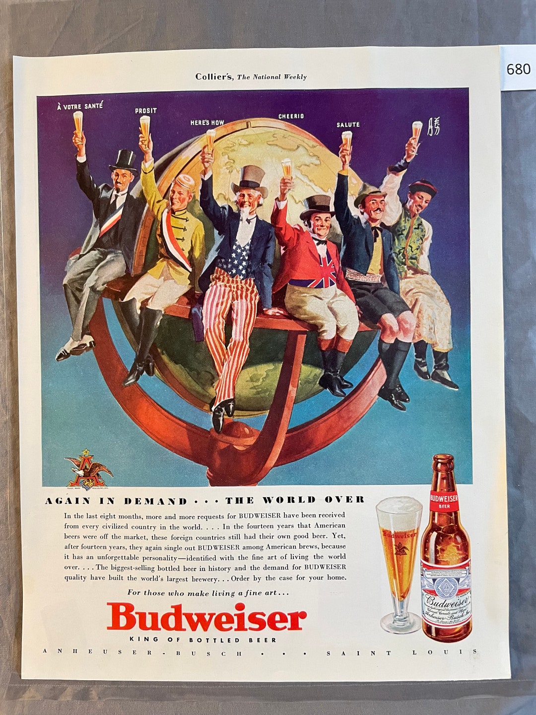 Budweiser Beer - Collier's Magazine – March 1934 – Ad #680 - Etsy