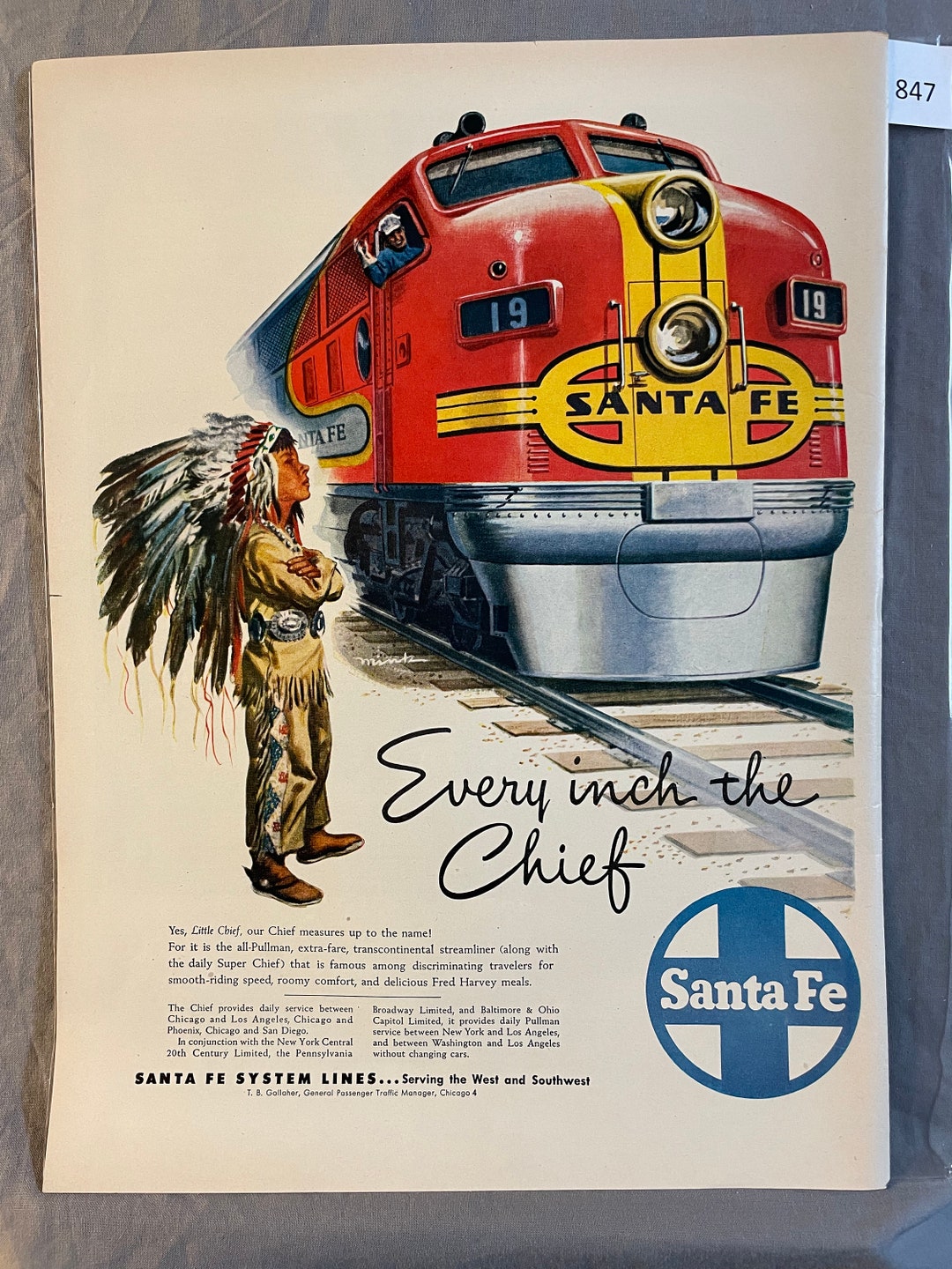 Santa Fe Railroad - Life Magazine – April 1948 – Ad #847 - Etsy