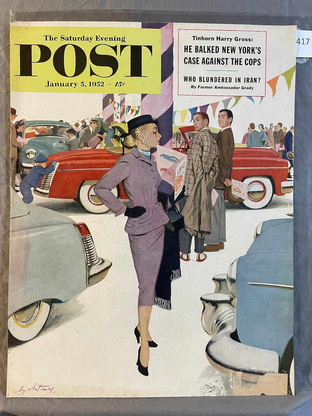 Saturday Evening Post Magazine Cover – January 5th, 1952 – Ad #417 - Etsy