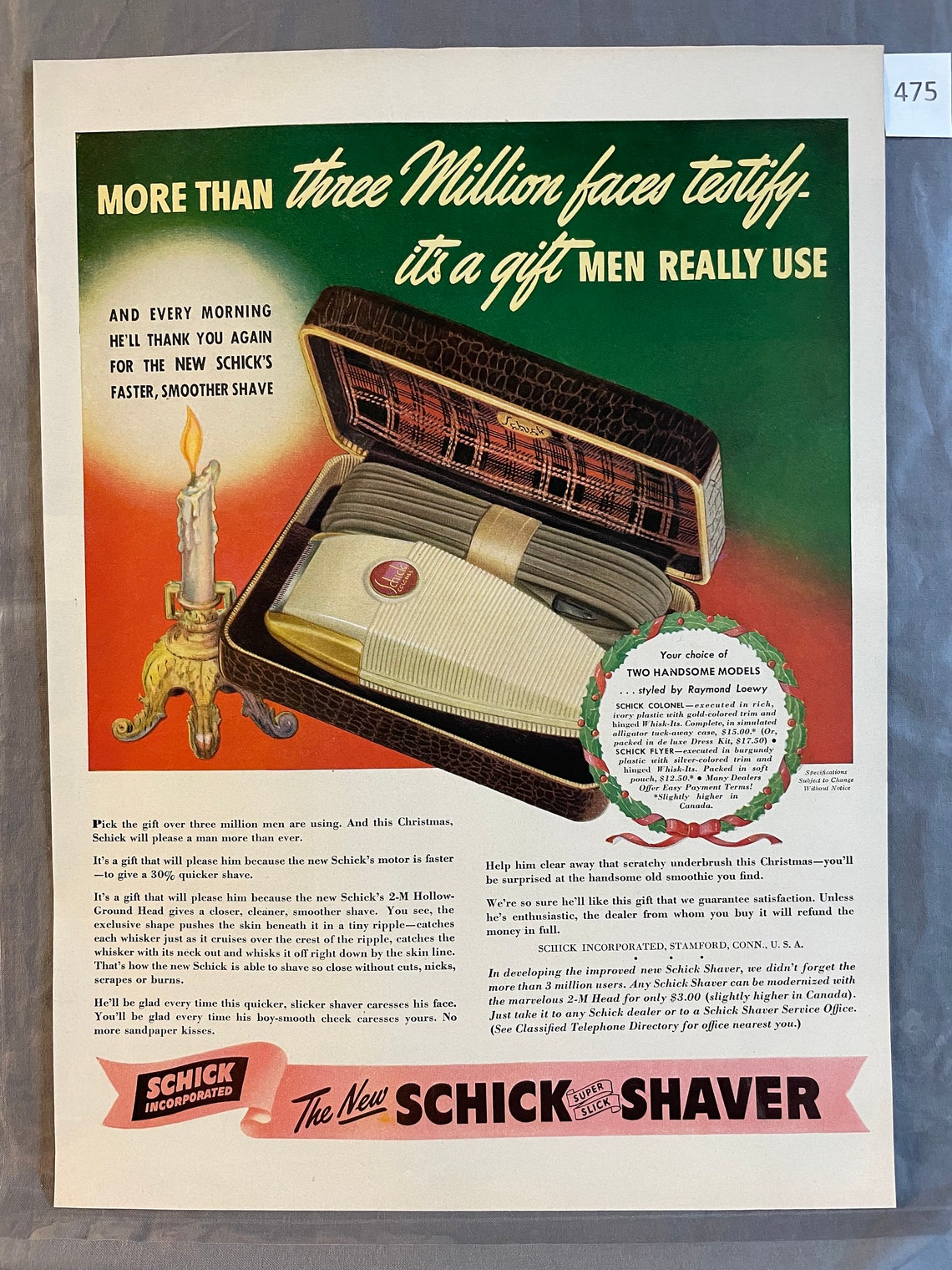 Schick Electric Shaver - Life Magazine – December 1941 – Ad #475 - Etsy