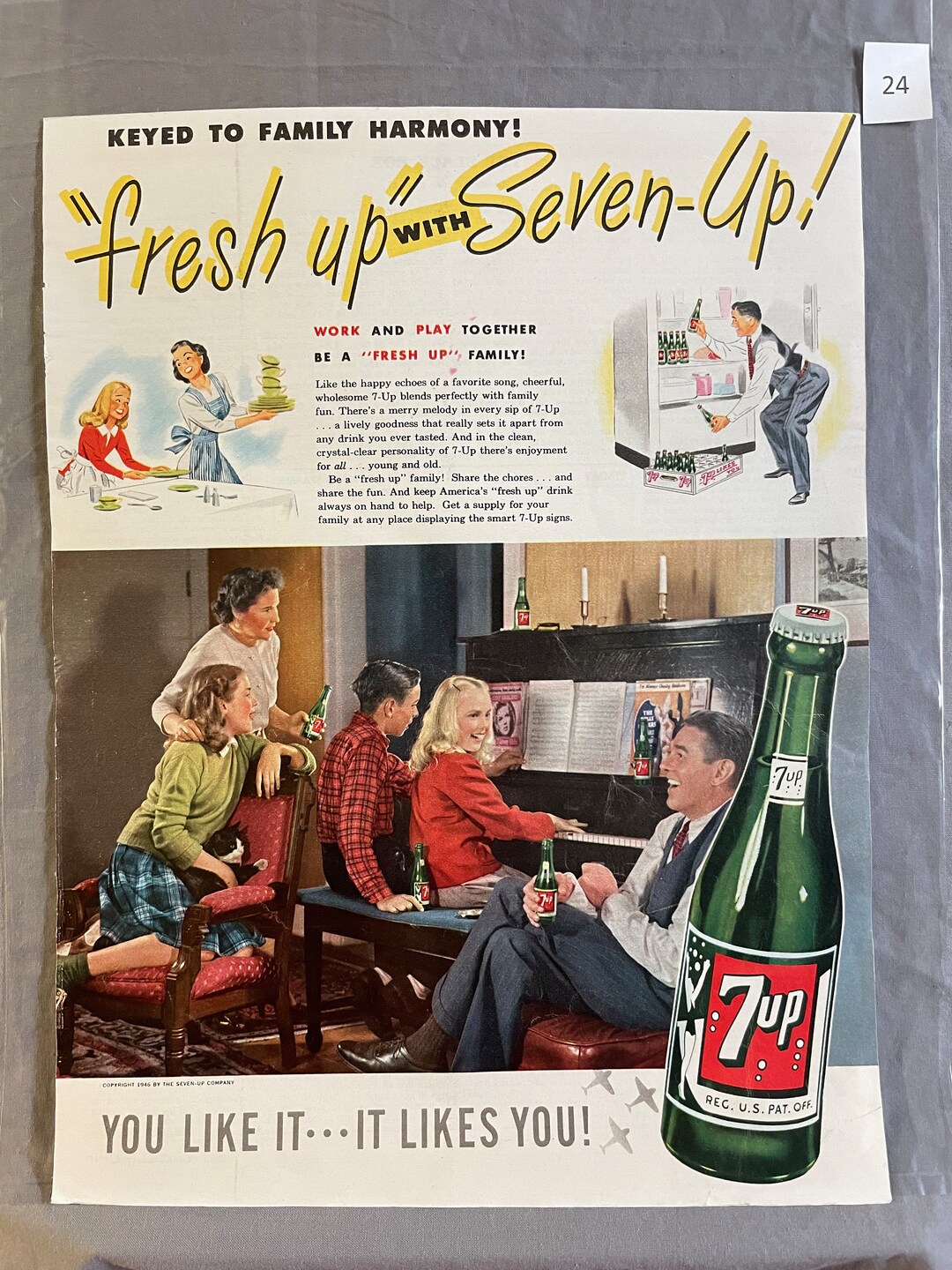 7up Soda - Collier's Magazine – January 1947 – Ad #24 - Etsy