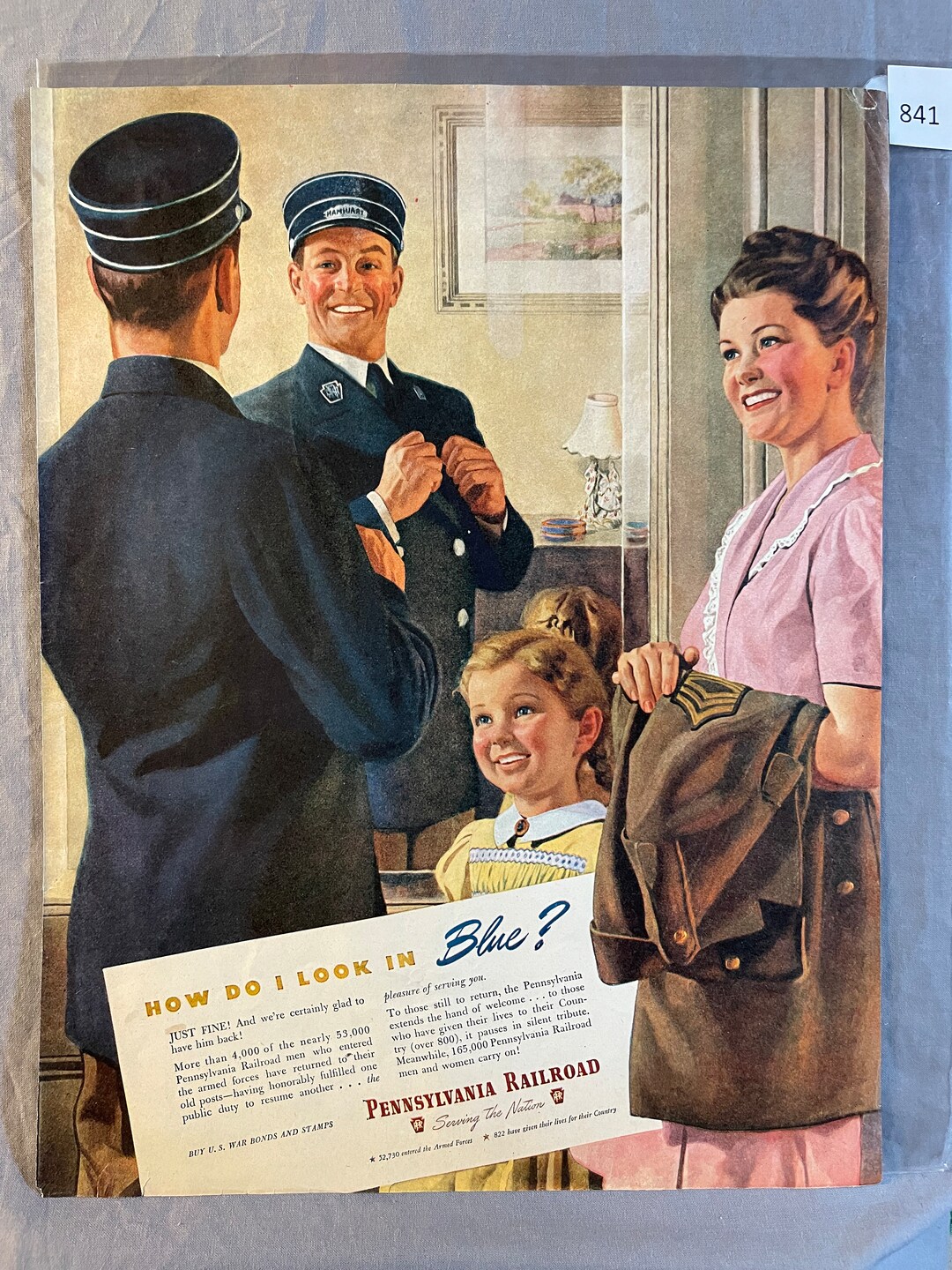 Pennsylvania Railroad - Collier's Magazine – July 1945 – Ad #841 - Etsy