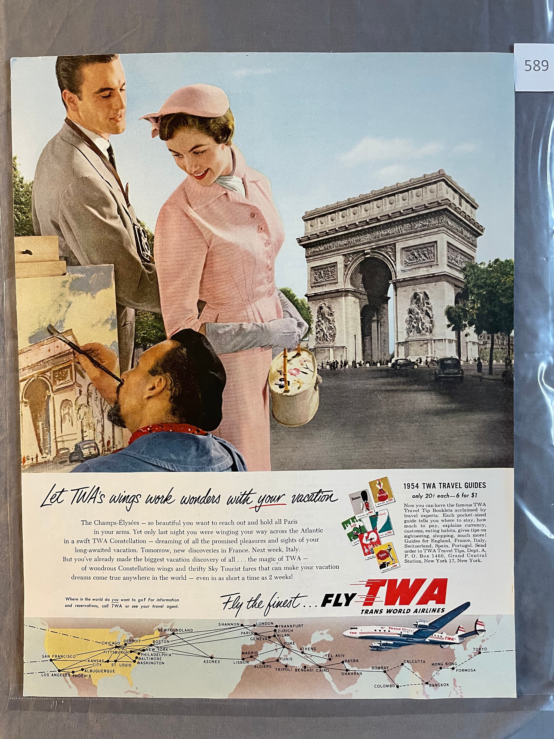 TWA Airline - Holiday Magazine – March 1954 – Ad #589 - Etsy