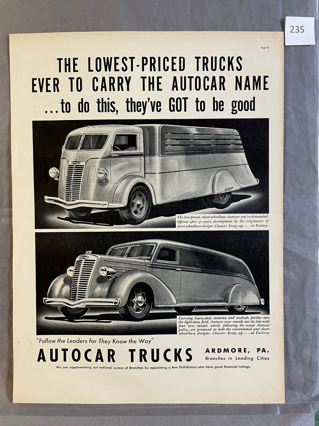 Autocar Truck - Life Magazine – June 1937 – Ad #235 - Etsy