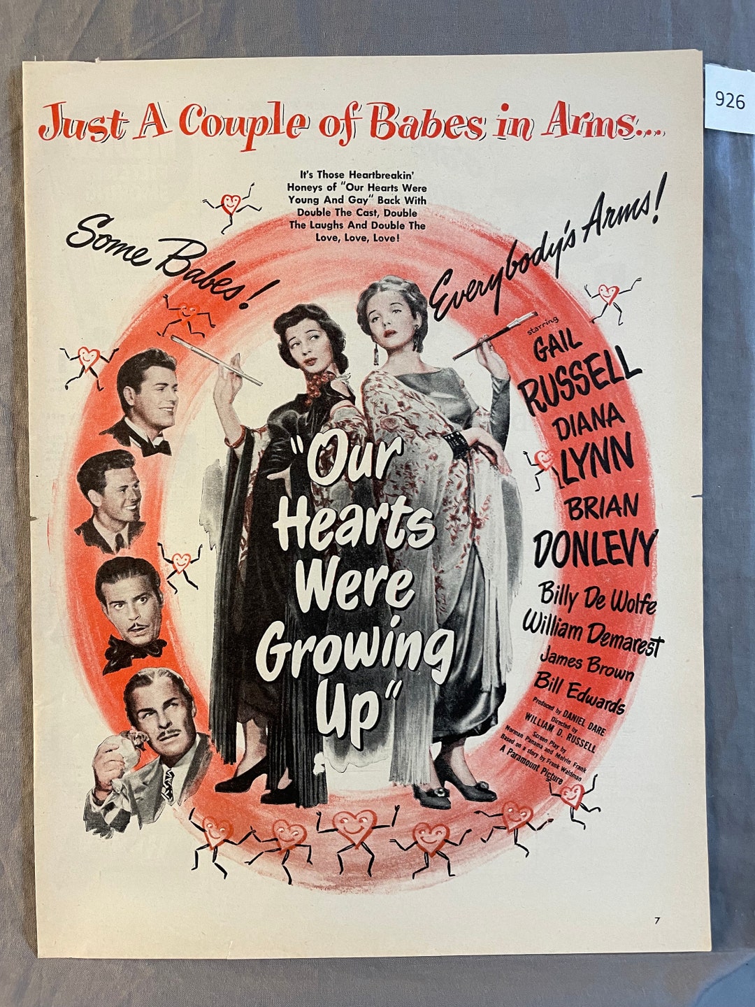 Movie - "our Hearts Were Growing Up" - Gail Russell - Life Magazine – June 1946 – Ad #926 - Etsy