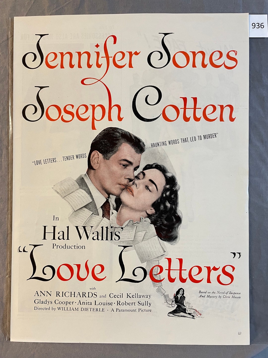 Movie - "love Letters" - Jennifer Jones - Life Magazine – October 1945 ...
