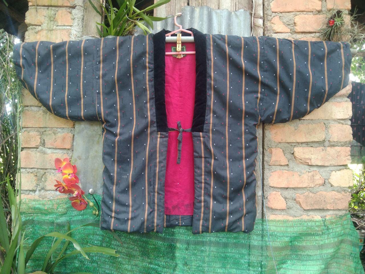 Hanten Padded Haori Kimono Japanese Traditional Cardigan Happi Jacket ...