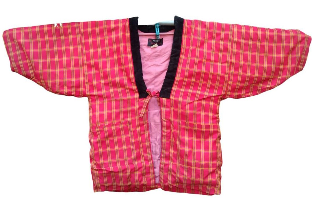 Vintage Hanten Noragi Padding Wadded Art Patterns Drawstring Kimono ...