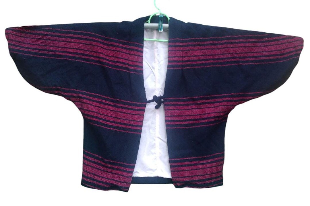 Vintage Hanten Noragi Uppawari Padding Wadded Art Striped Patterns ...