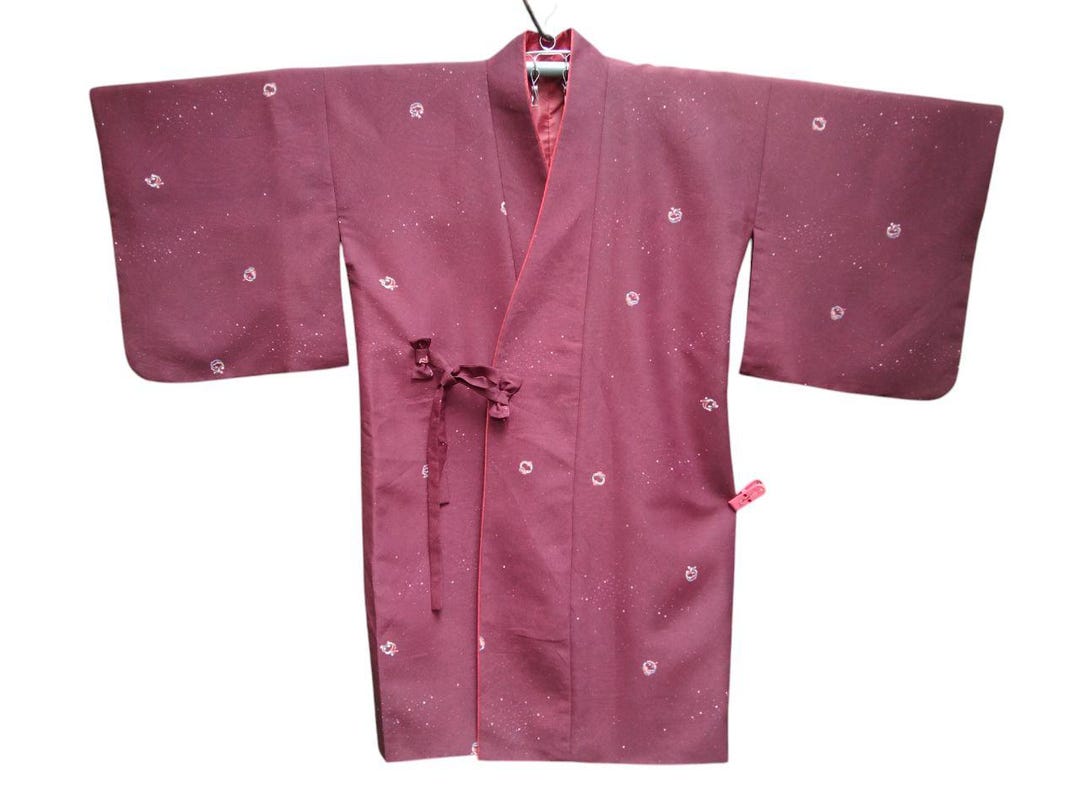 Vintage Haori Thick Fabric Art Motif Inner Robe Kimono Japanese ...