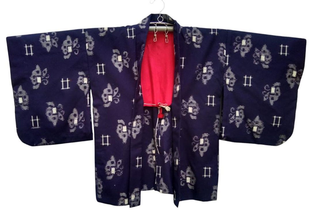 Vintage Haori Noragi Robe Kimono Japanese Traditional Cardigan Happi ...