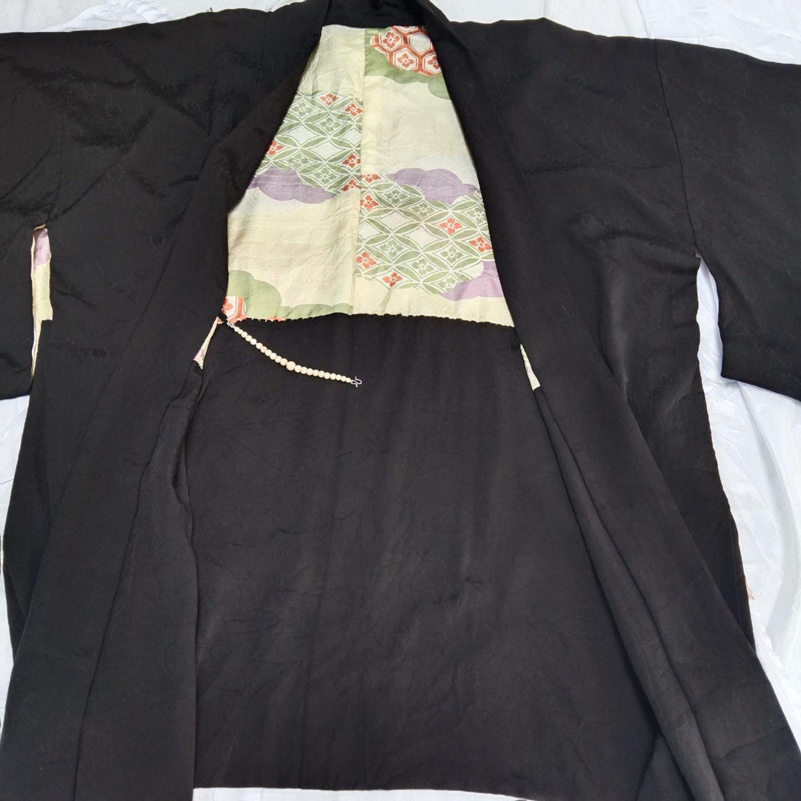 Vintage Haori Robe Kimono Japanese Traditional Cardigan Happi Jacket ...