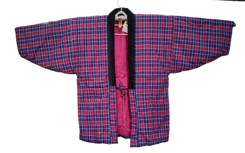 Hanten Padded Haori Kimono Japanese Traditional Cardigan Happi Jacket ...