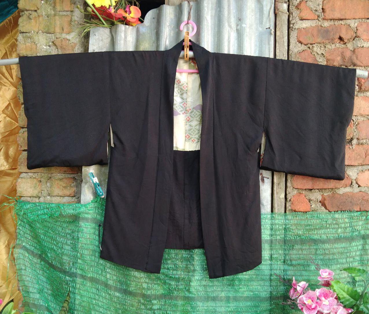 Vintage Haori Robe Kimono Japanese Traditional Cardigan Happi Jacket ...