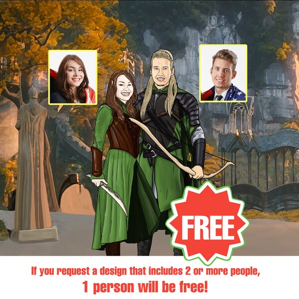 Custom Portraits Lord the Rings - Etsy