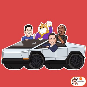 Elon Musk and Doge Sticker Set - Etsy
