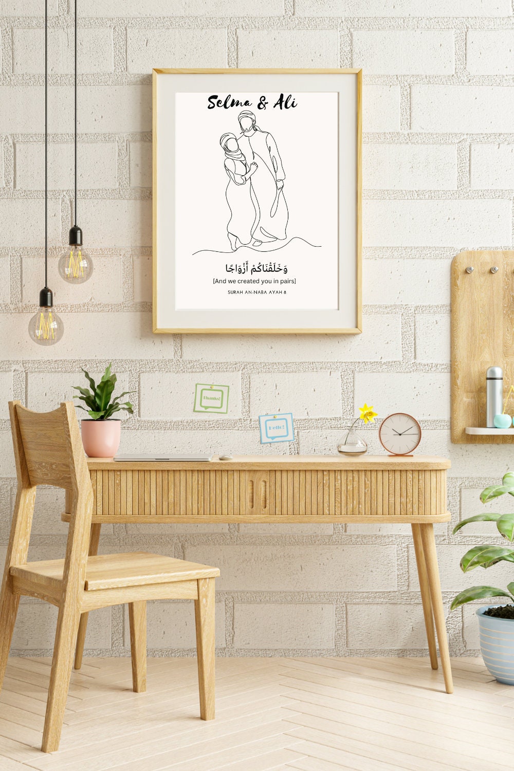 Line Drawing Hijabi Lovers I Line ART Islamic Personalized - Etsy