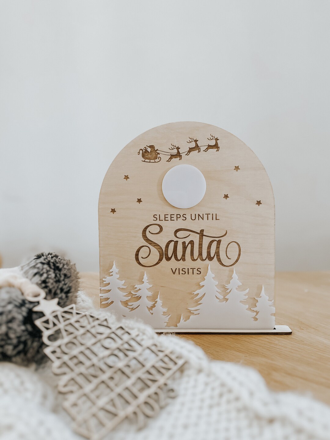 Christmas Countdown Sign, Santa Countdown Sign, Sleeps Until Santa ...