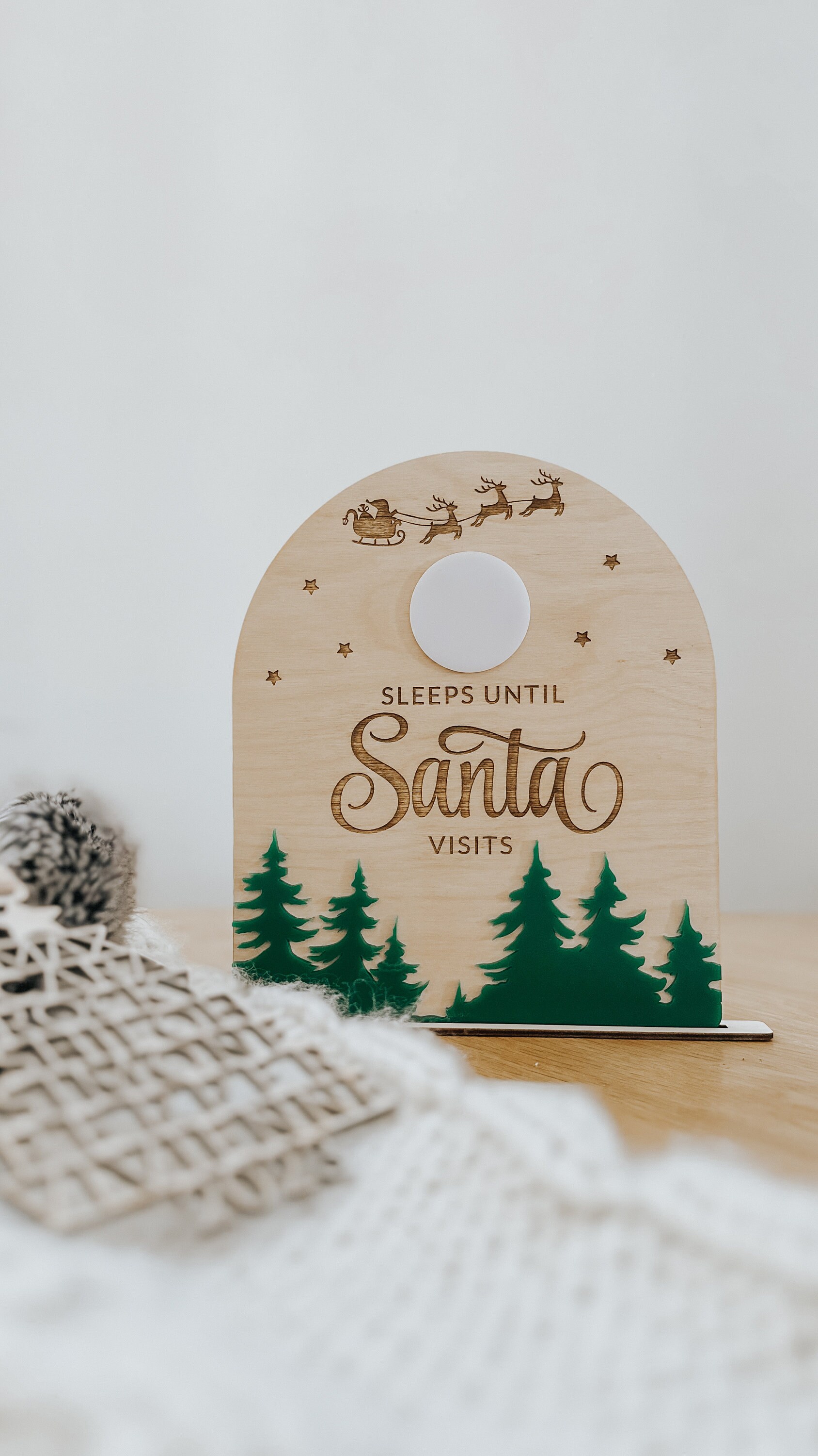 Christmas Countdown Sign, Santa Countdown Sign, Sleeps Until Santa ...