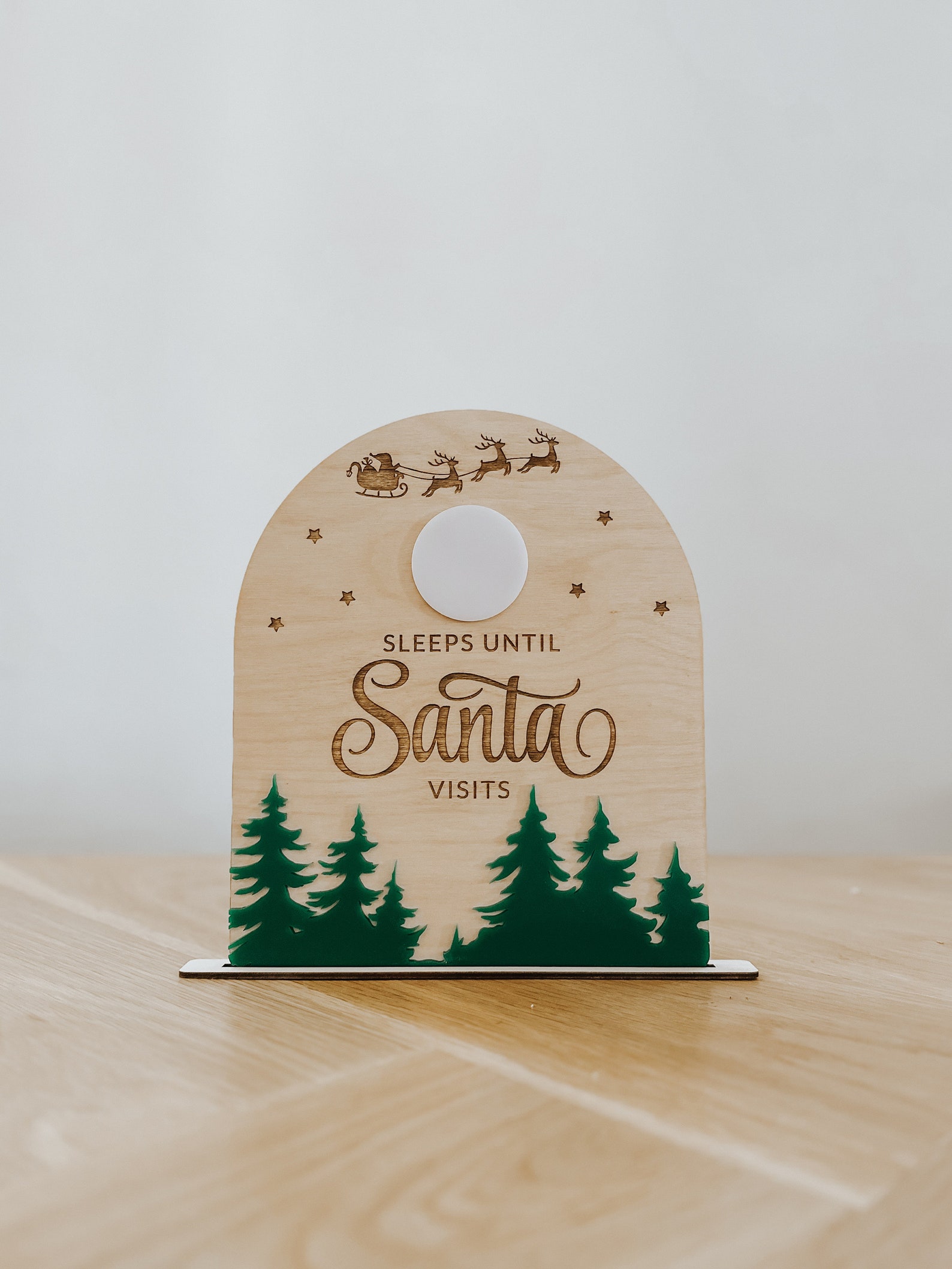 Santa Sleep Countdown Sign, Christmas Kids Decor, Acrylic and Wood - Etsy