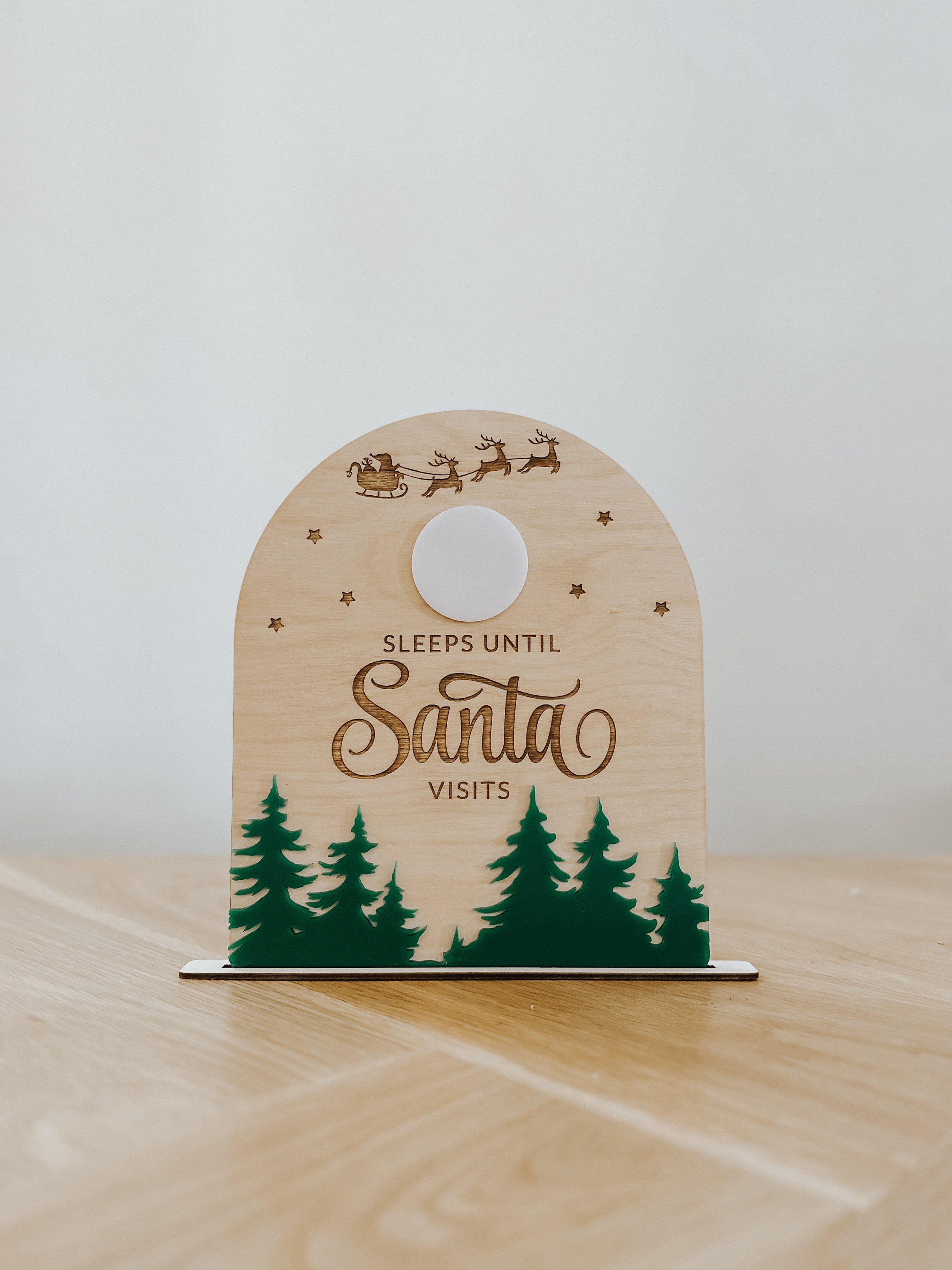 Christmas Countdown Sign, Santa Countdown Sign, Sleeps Until Santa, Kids Holiday, Days to ...