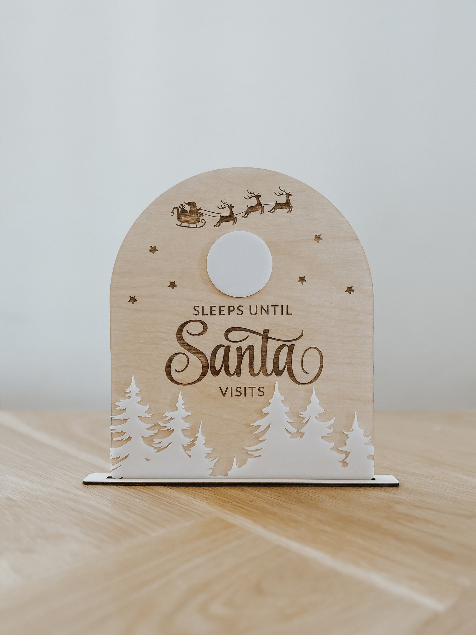 Santa Sleep Countdown Sign, Christmas Kids Decor, Acrylic and Wood - Etsy