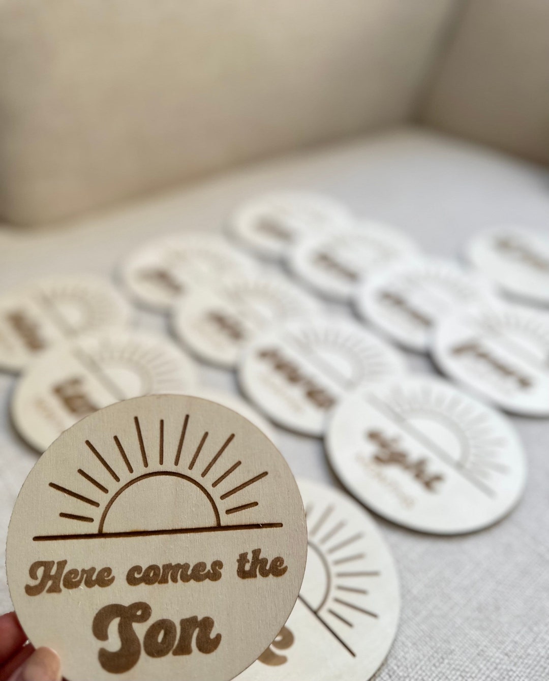 Here Comes the Son Milestone Card, Modern Milestone Card, Fun Baby ...