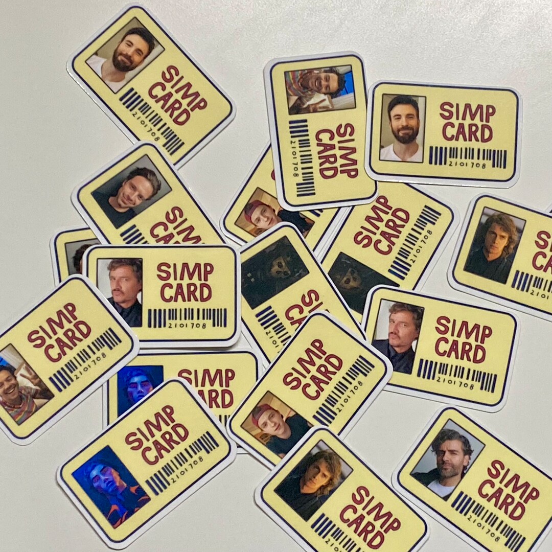 Simp Card Sticker Waterproof Vinyl Pedro Pascal, Oscar Isaac, Ghost ...