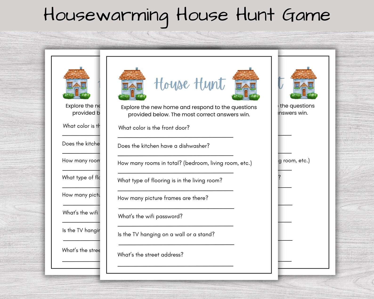 Housewarming Party Games, Housewarming House Hunt Game, Printable ...
