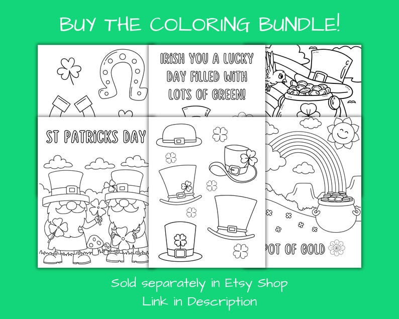 Leprechaun and Cat Coloring Page, St. Patrick's Day Activity (PDF) - Etsy