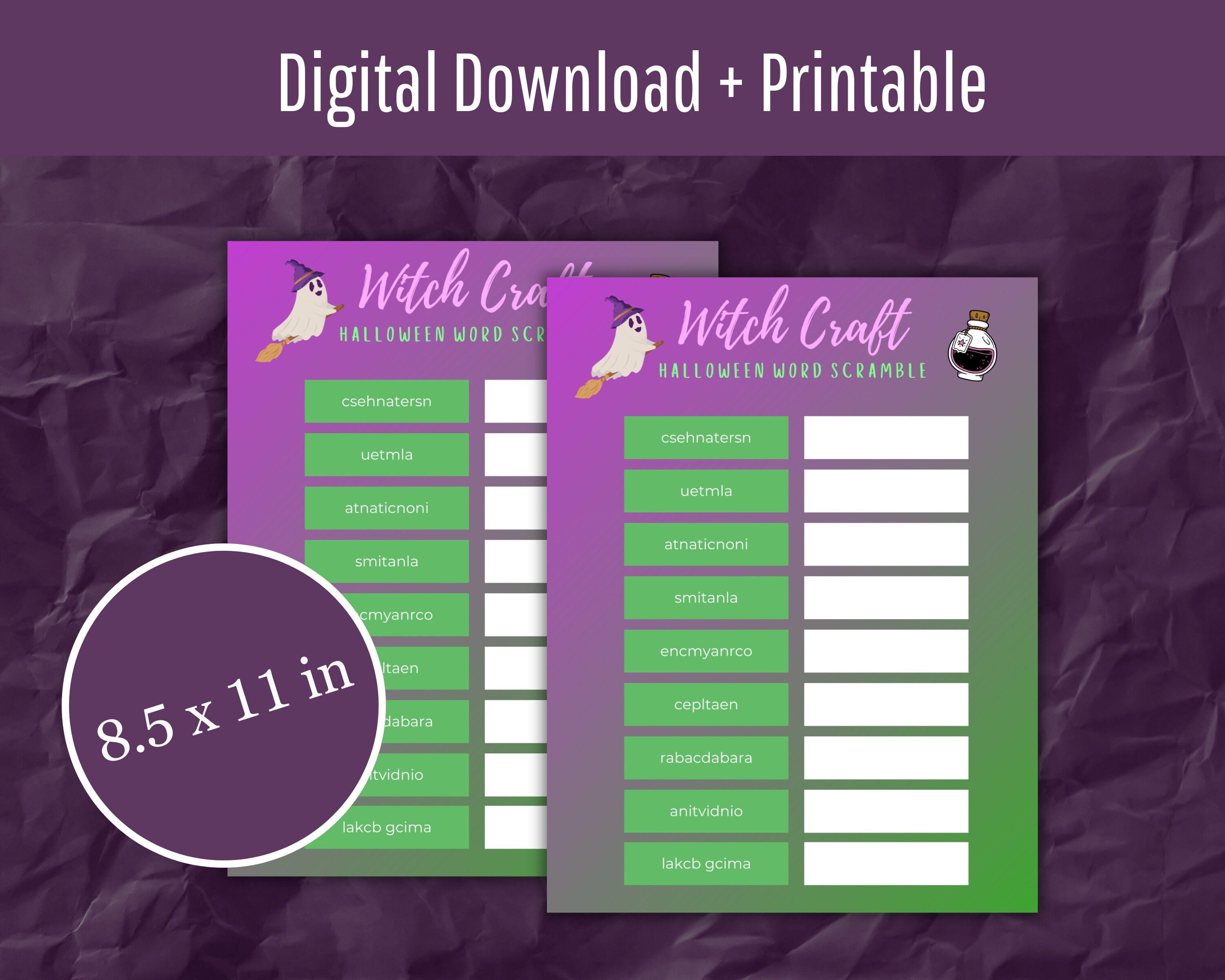 Witch Word Scramble Halloween Witch Games Printable - Etsy
