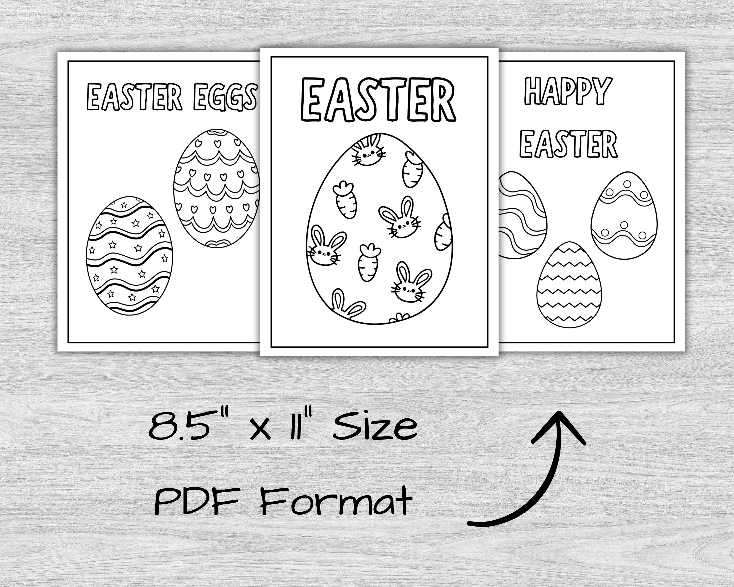 20 Easter Egg Coloring Pages Bundle, Printable Easter Coloring Book for ...