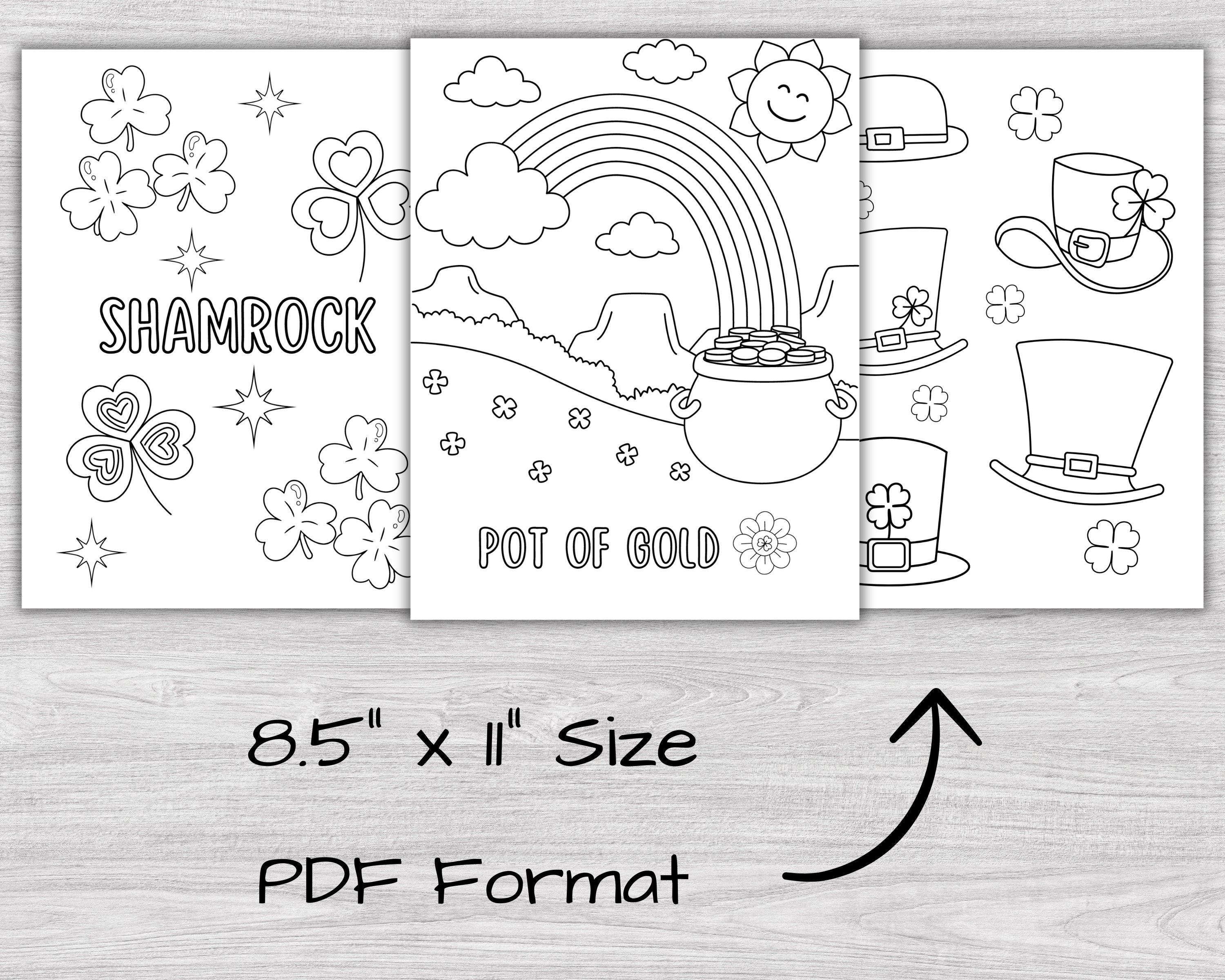 St Patrick's Day Coloring Book Bundle, 10 Printable St Patrick's Day ...