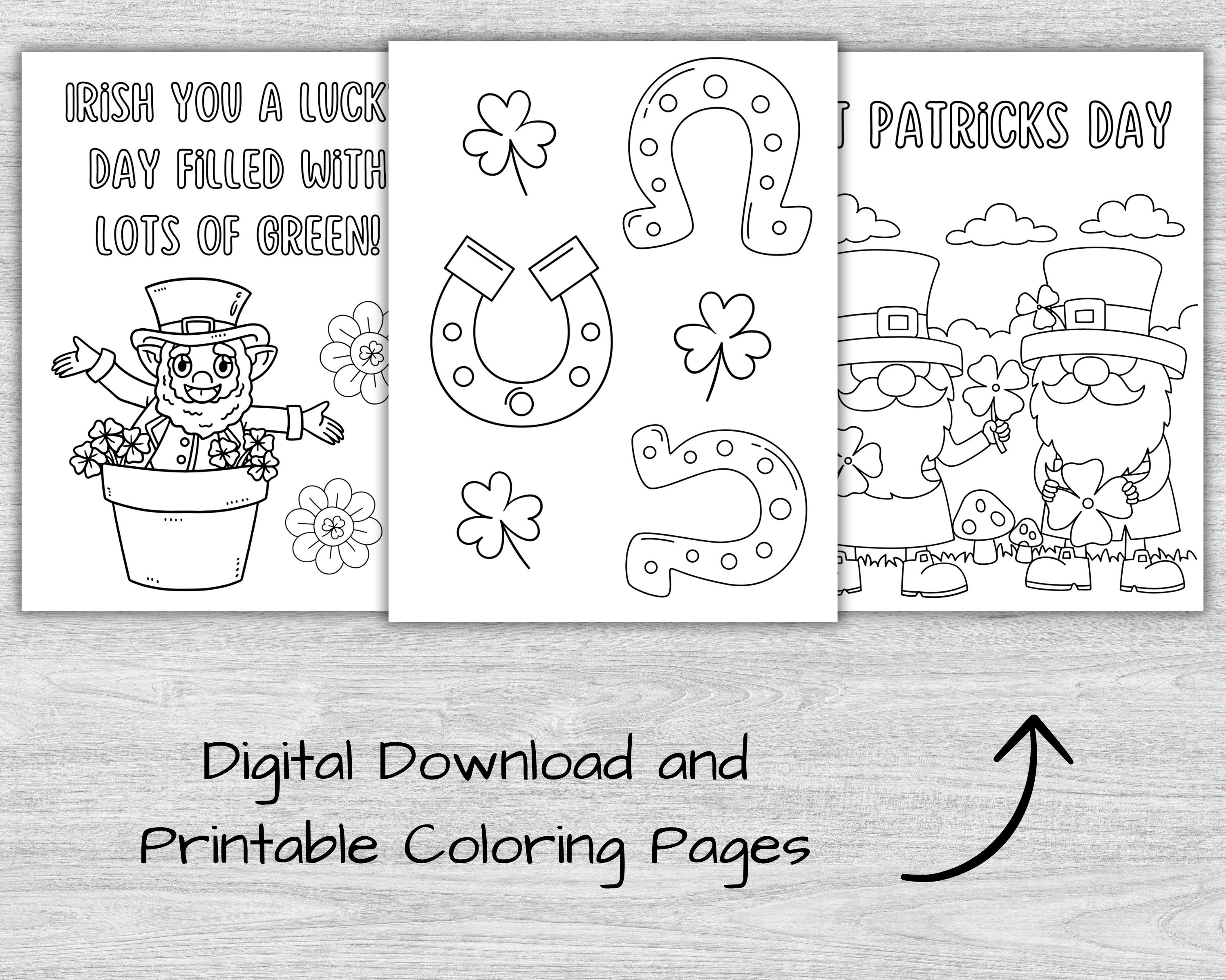 St Patrick's Day Coloring Book Bundle, 10 Printable St Patrick's Day ...