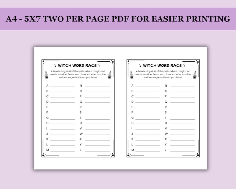 Witch Games, Witch Bridal Shower Games, Printable Halloween Bridal ...