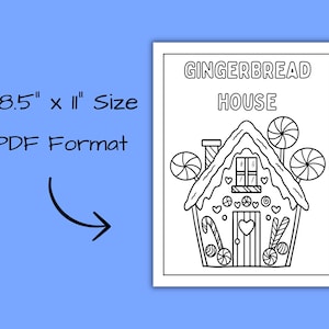 Christmas Gingerbread House Coloring Page, Printable Christmas Coloring ...