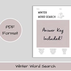 Winter Word Search, Printable Winter Games, Winter Activities for Kids ...