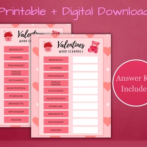 Valentine's Day Word Games, Valentines Day Word Search, Valentines Word ...
