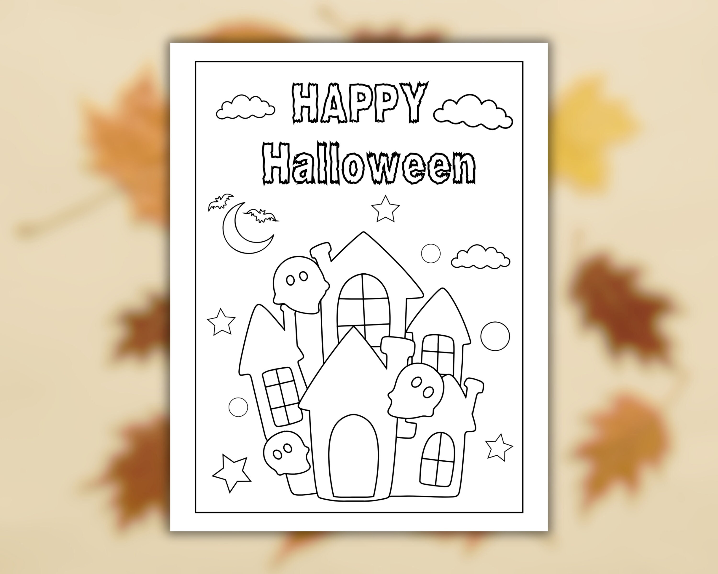 Cute Halloween Coloring Pages, Kawaii Coloring Pages Printable, Spooky ...