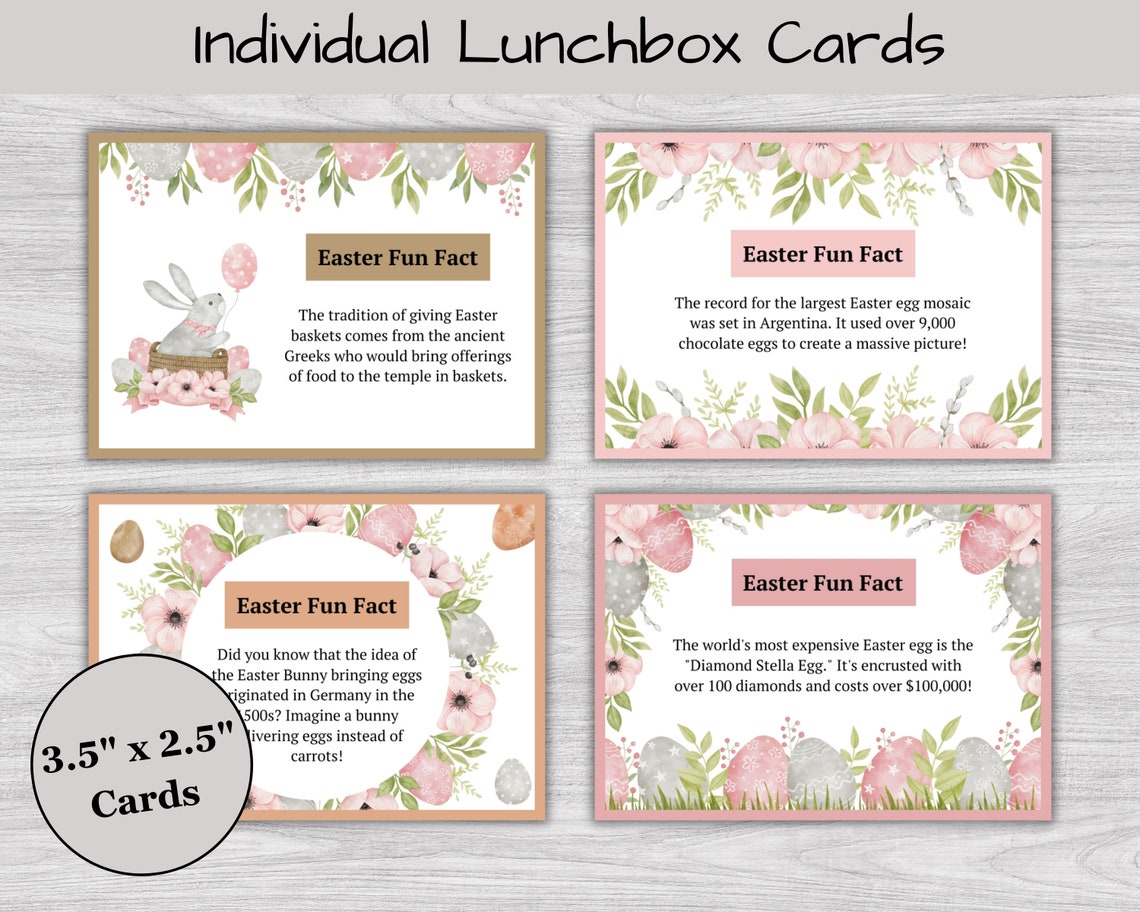 Easter Lunchbox Notes for Kids, Printable Lunch Notes, Spring Lunchbox ...