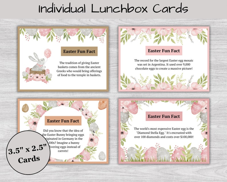 Easter Lunchbox Notes for Kids, Printable Lunch Notes, Spring Lunchbox ...