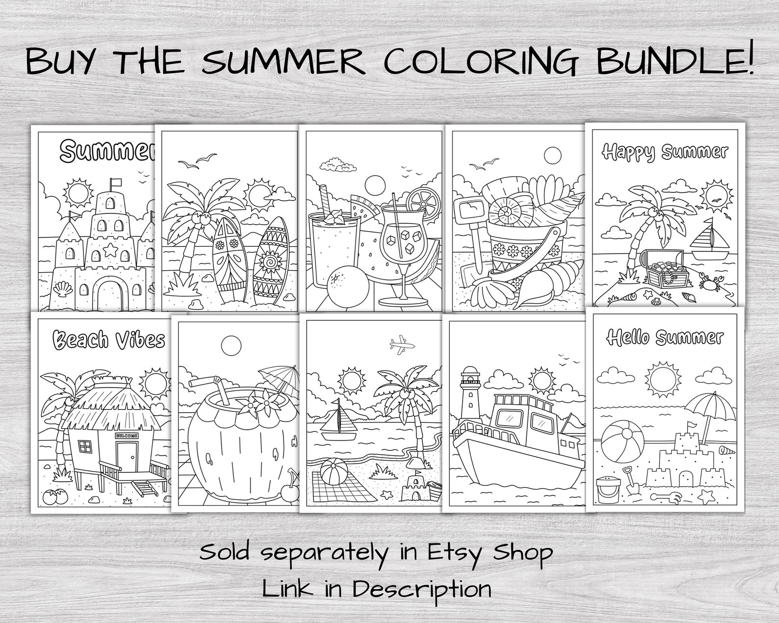 Sandcastle Summer Coloring Page, Beach Coloring Pages for Kids, Kids ...