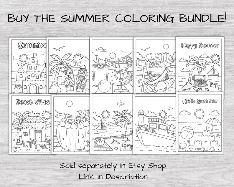Sandcastle Summer Coloring Page, Beach Coloring Pages for Kids, Kids ...