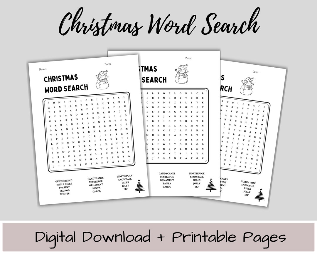Christmas Word Search, Christmas Word Games, Christmas Activity ...