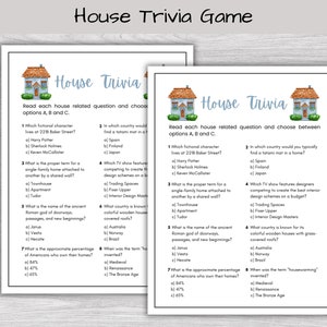 Printable House Trivia Game, Housewarming Party (digital Download) - Etsy